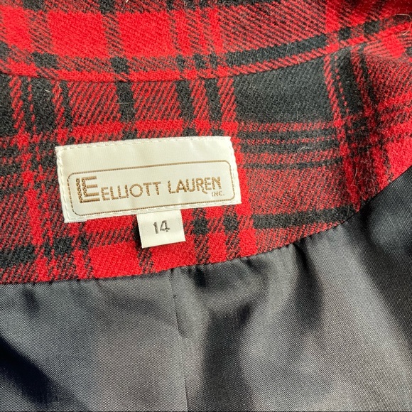 Elliott Lauren | Jackets & Coats | Elliott Lauren Red And Black Plaid ...